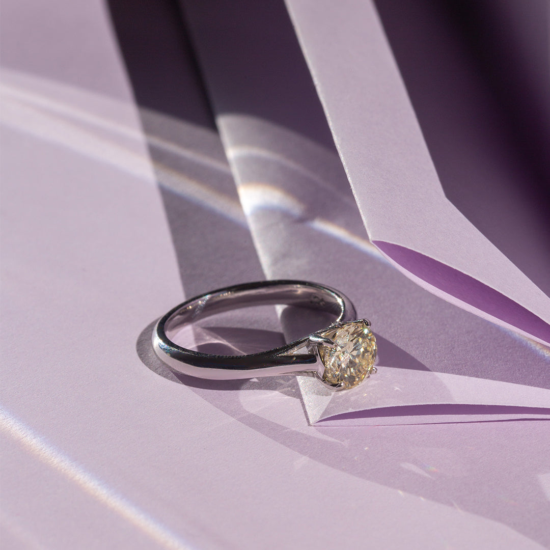 9ct White Gold Ladies 1,00ct Diamond Solitaire Engagement Ring | The ...